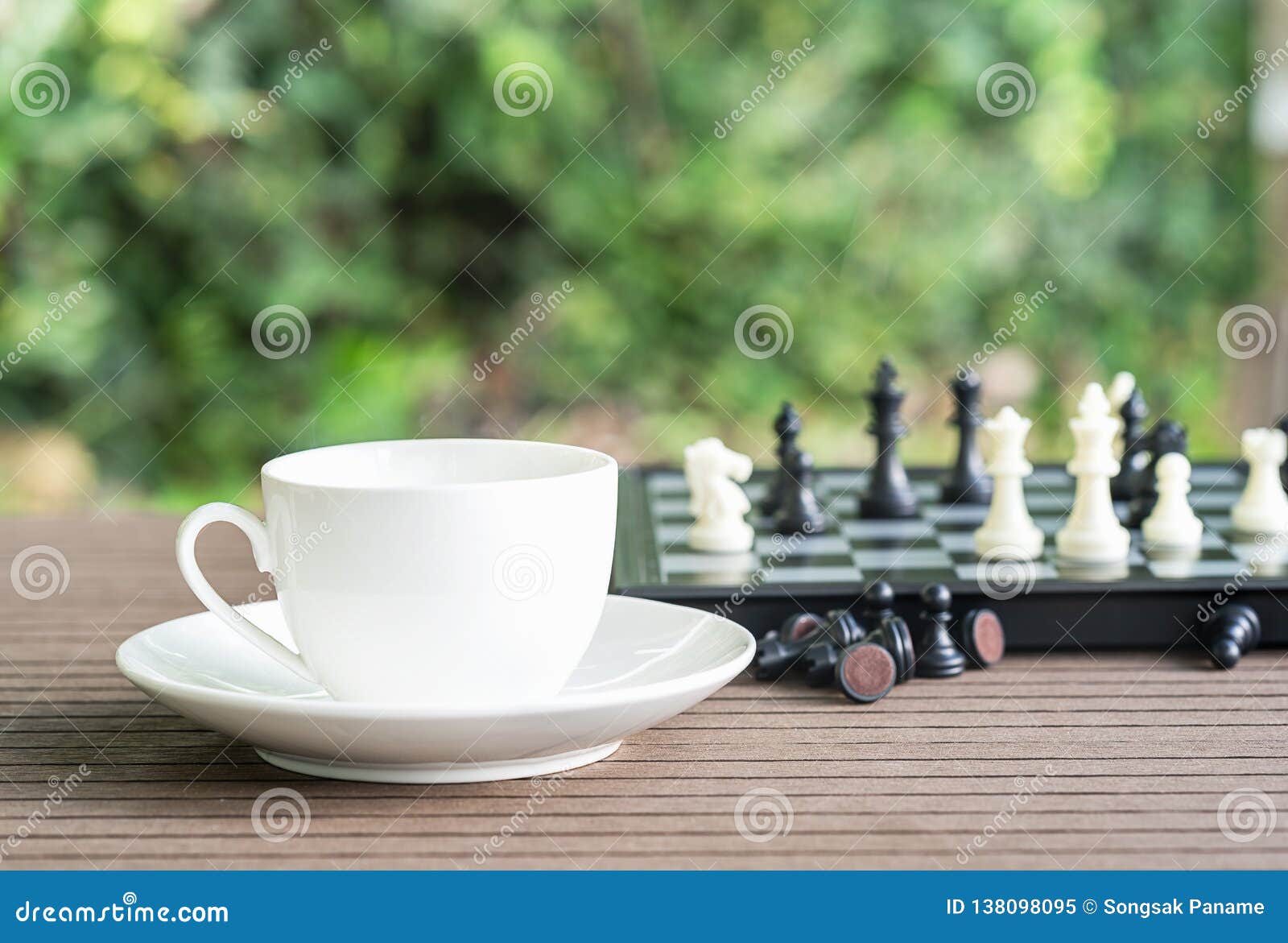 Coffee Cup on Table with Chess Board Stock Image - Image of breakfast ...