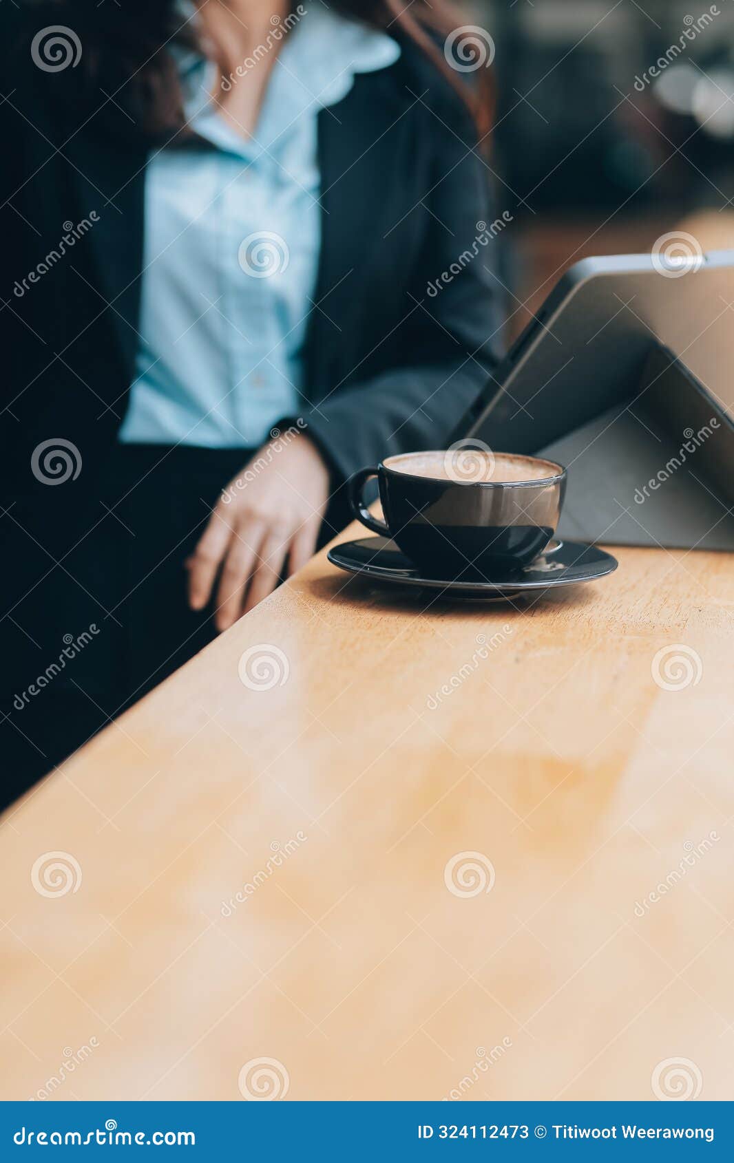 Coffee Cup on the Table with Computer Keyboard for Business Concept ...