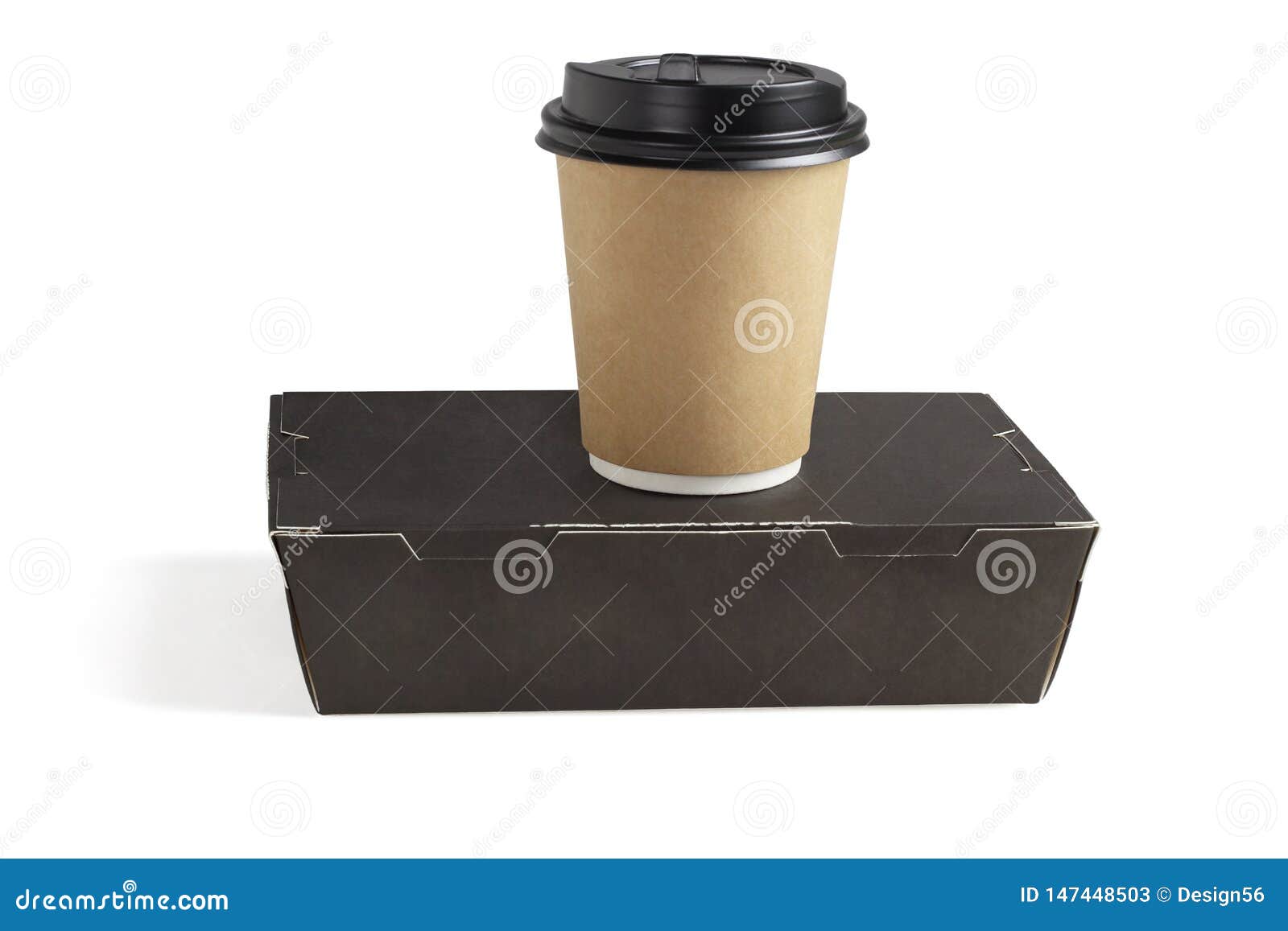 Coffee Cup and Takeaway Lunch Box Stock Image - Image of blank, dinner ...