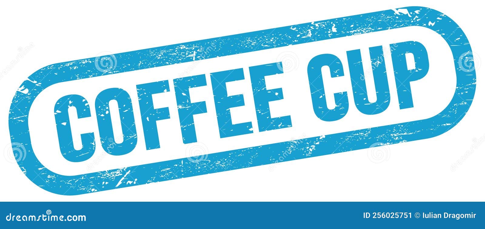 COFFEE CUP, Text Written on Blue Stamp Sign Stock Illustration ...