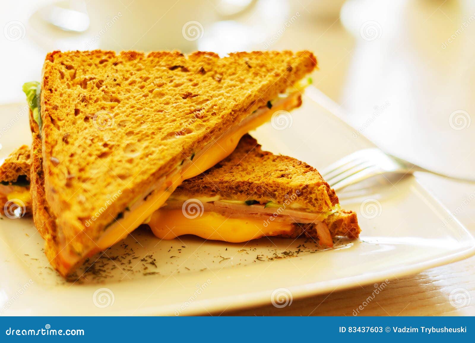 Coffee Cup and Toast with Cheese Stock Image - Image of cutting ...