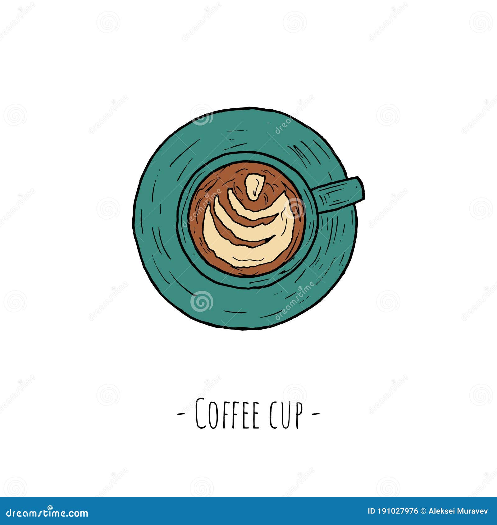 Coffee Cup. Top View. Isolated Object on a White Background Stock ...