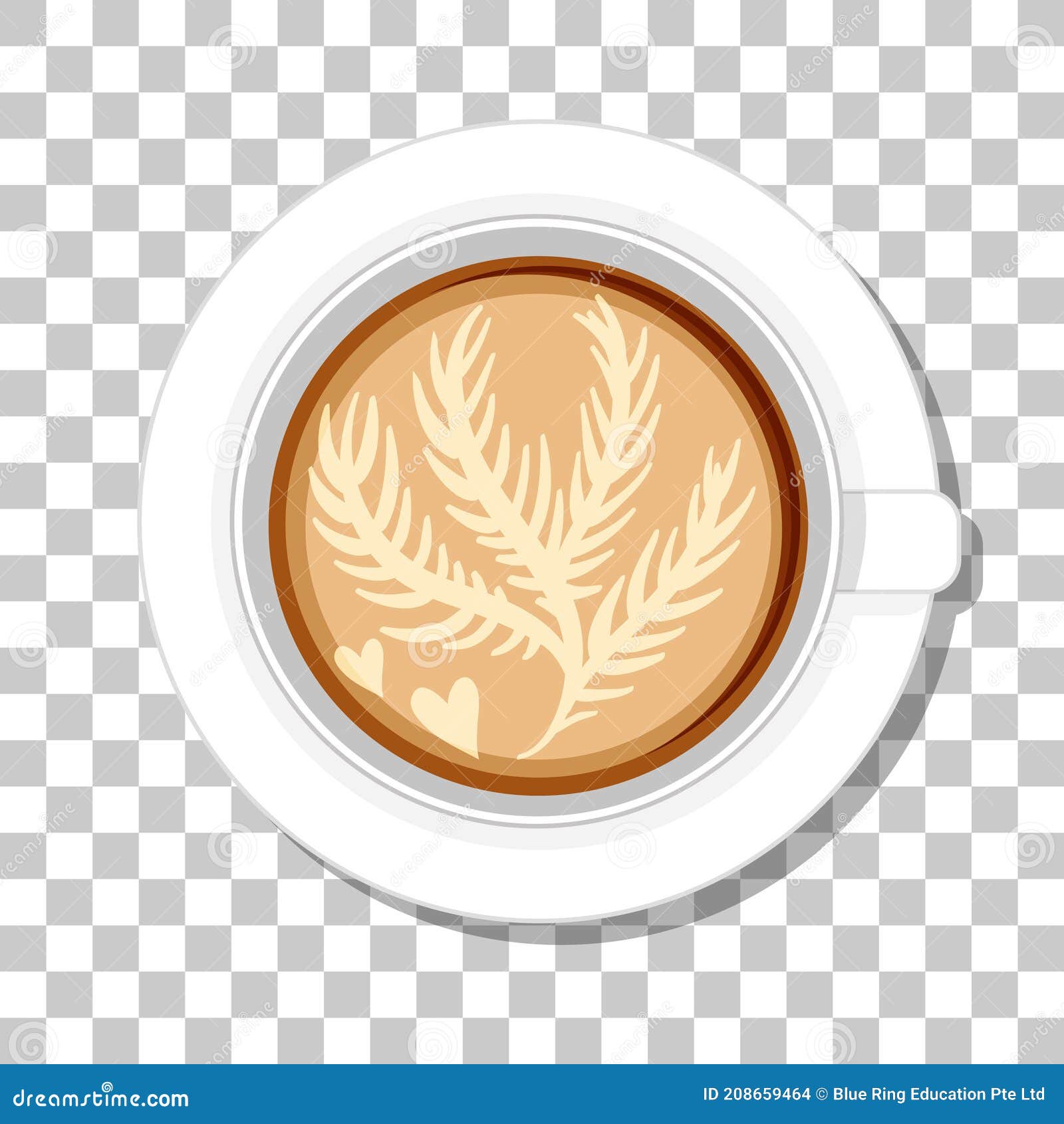 Coffee Cup Top View Isolated on Transparent Background Stock Vector ...