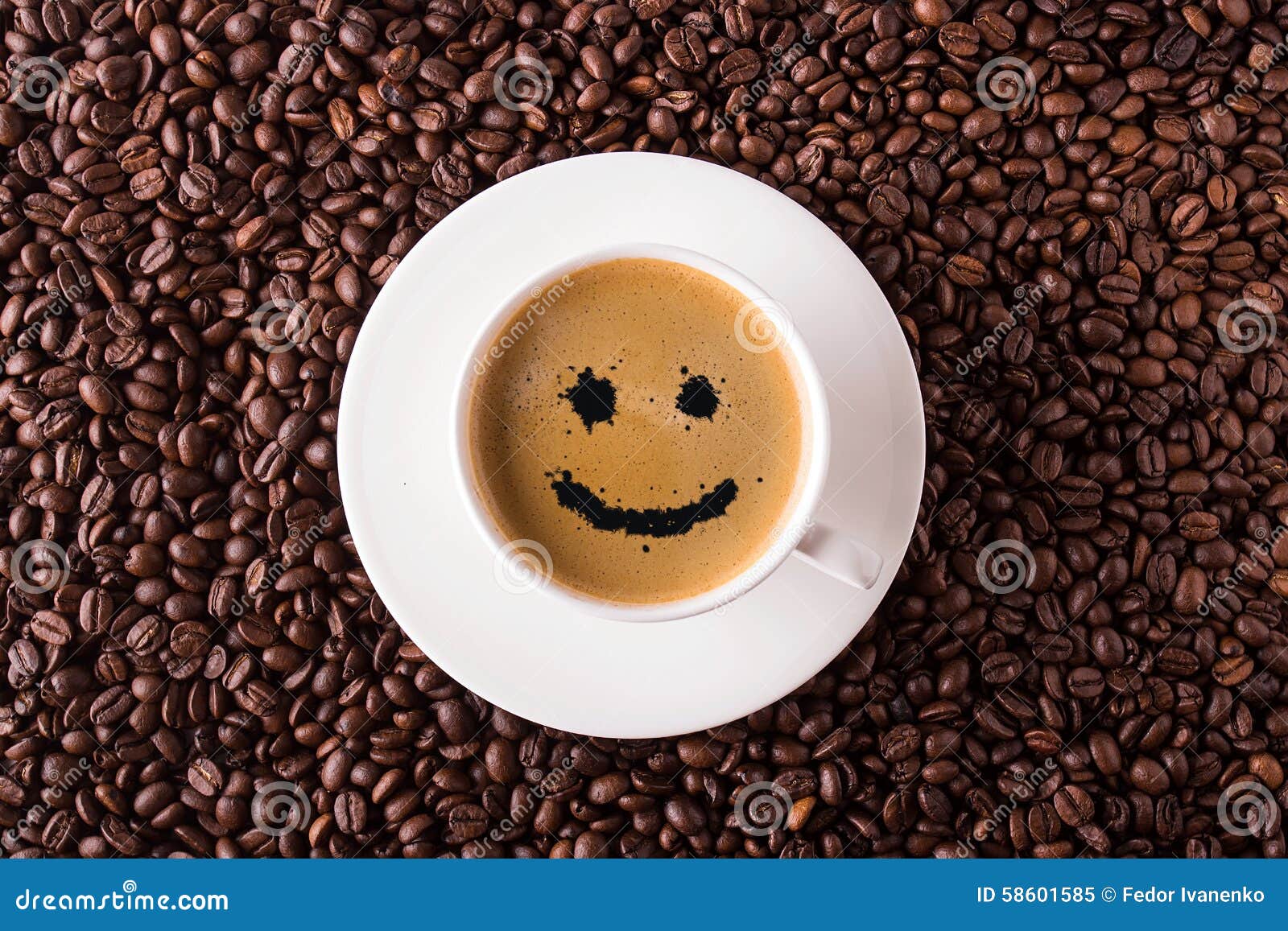 Coffee Cup Top View with Smile Stock Image - Image of dark, energy ...