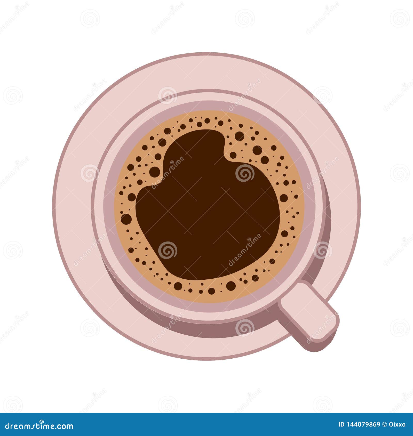 Coffee Cup Top View. Vector Flat Icon Stock Vector - Illustration of ...