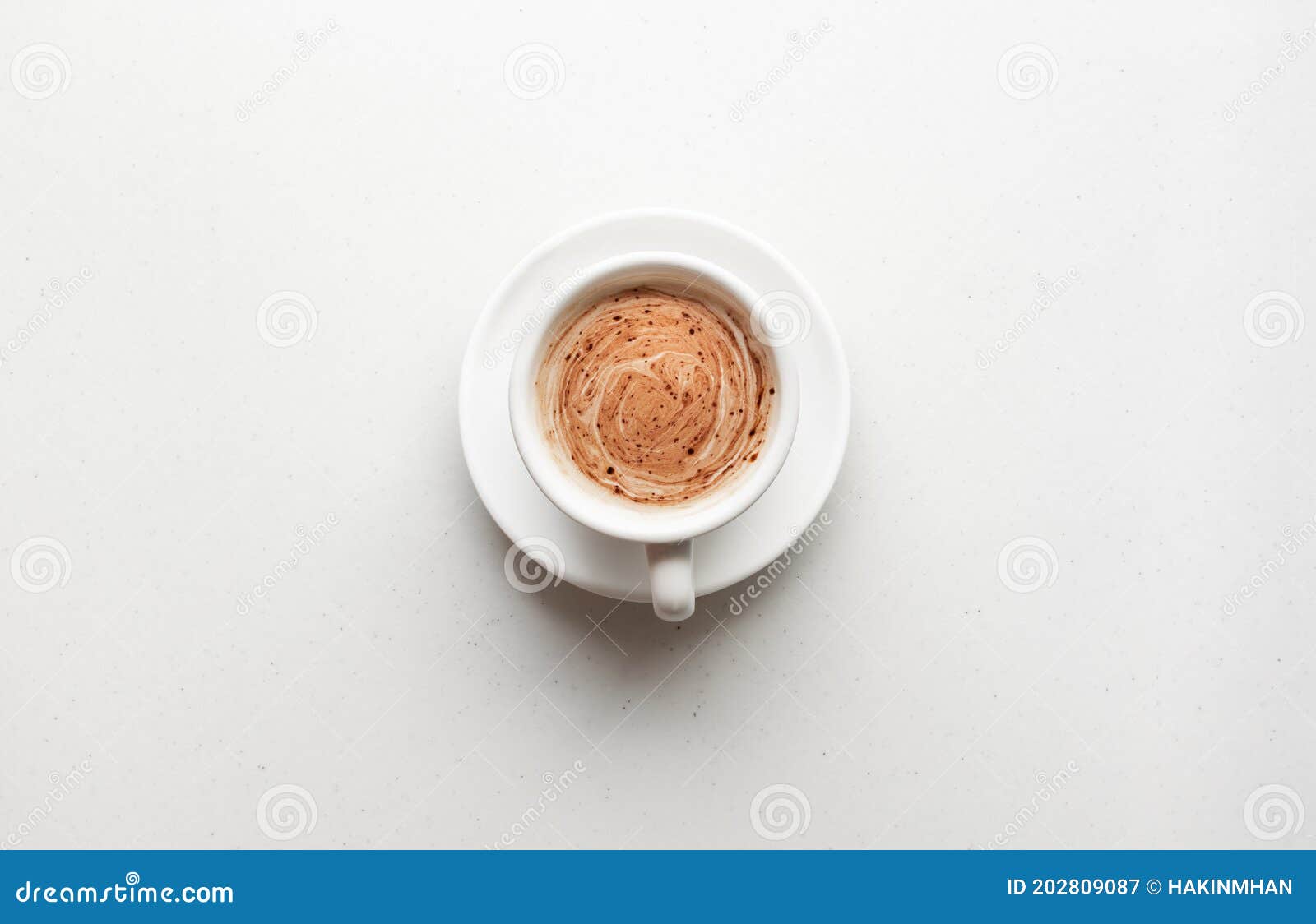 Coffee Cup Top View on White Table Stock Image - Image of morning ...