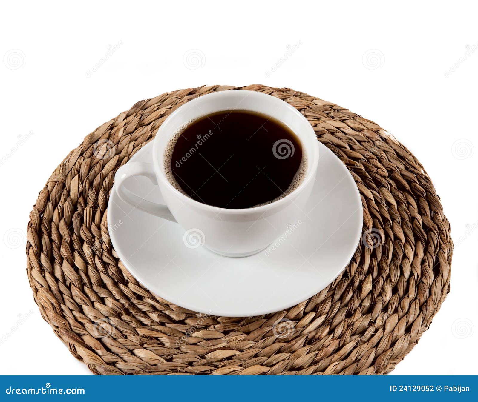 Coffee cup on wattle tray stock photo. Image of drink - 24129052