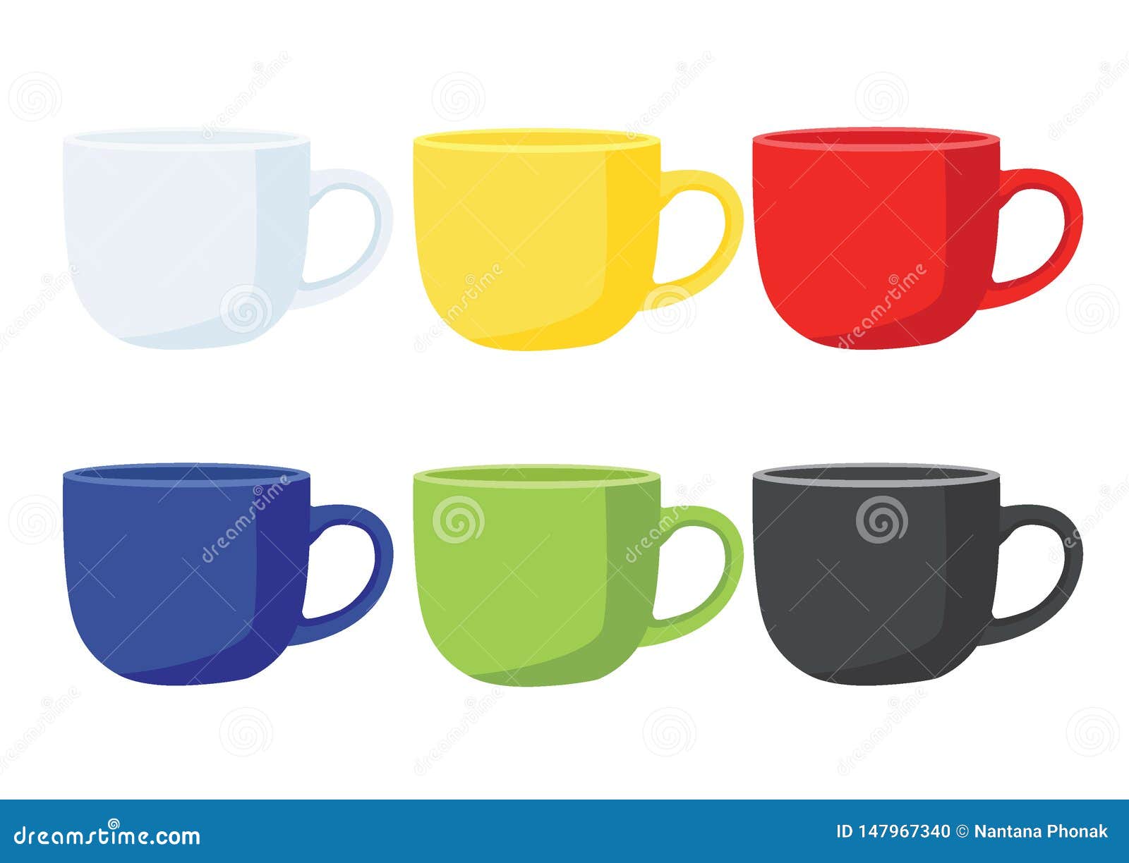 Coffee Cup Multi Color on White Background Stock Illustration ...