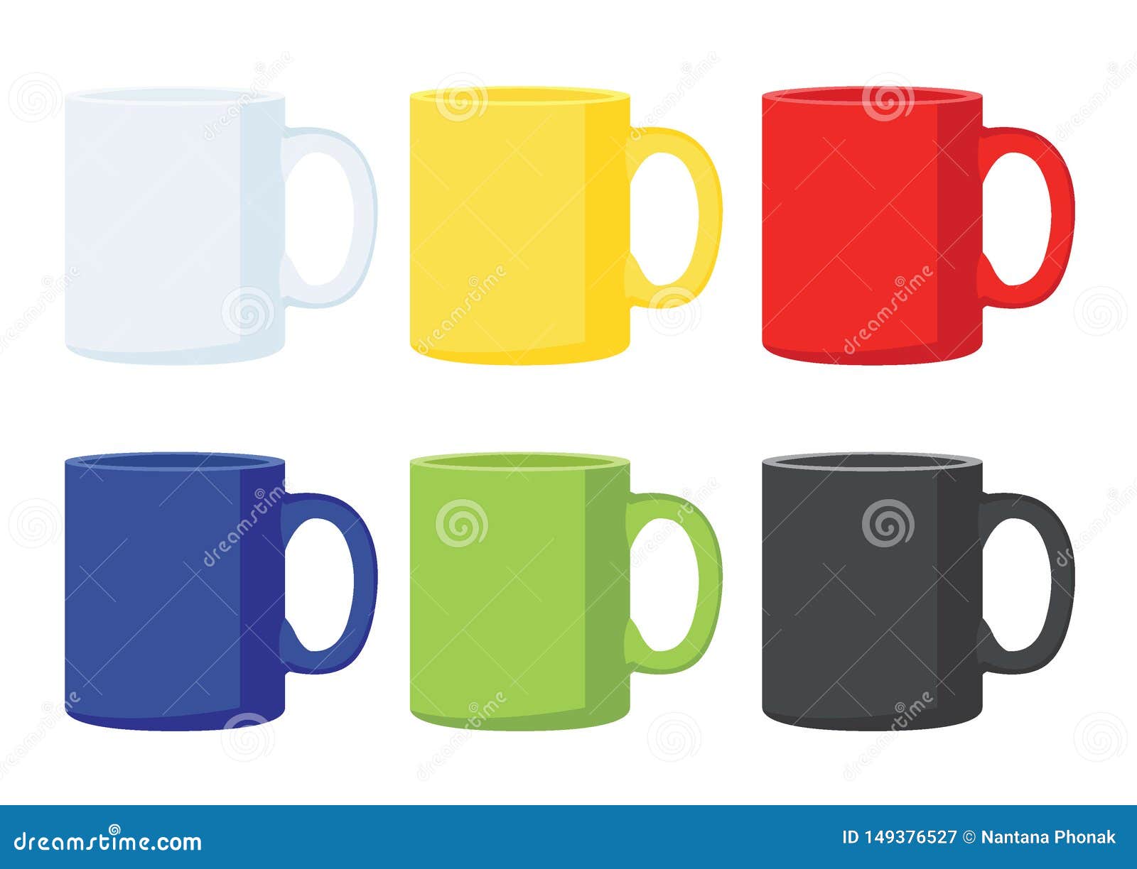 Coffee Cup Multi Color Many Coffee Cups Multi Color White Yellow Red ...