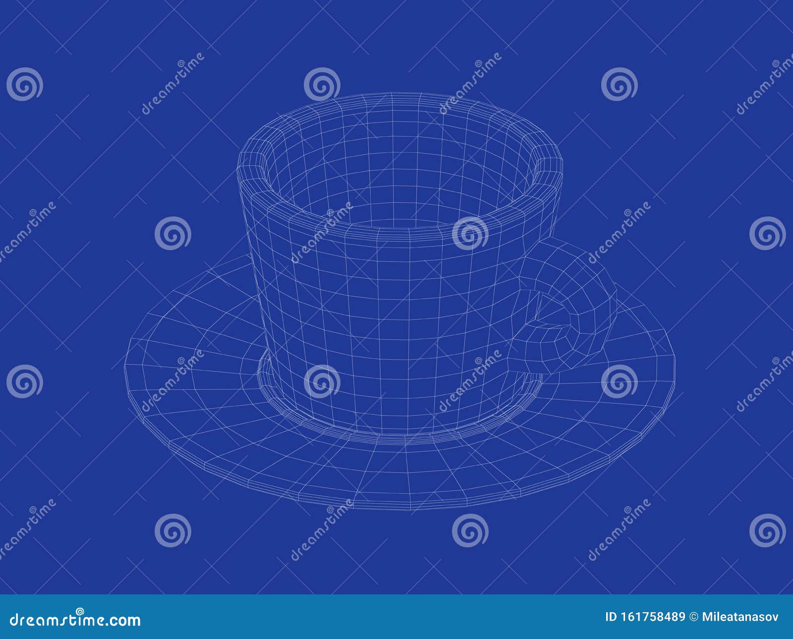 Coffee cup wireframe stock illustration. Illustration of drawing ...