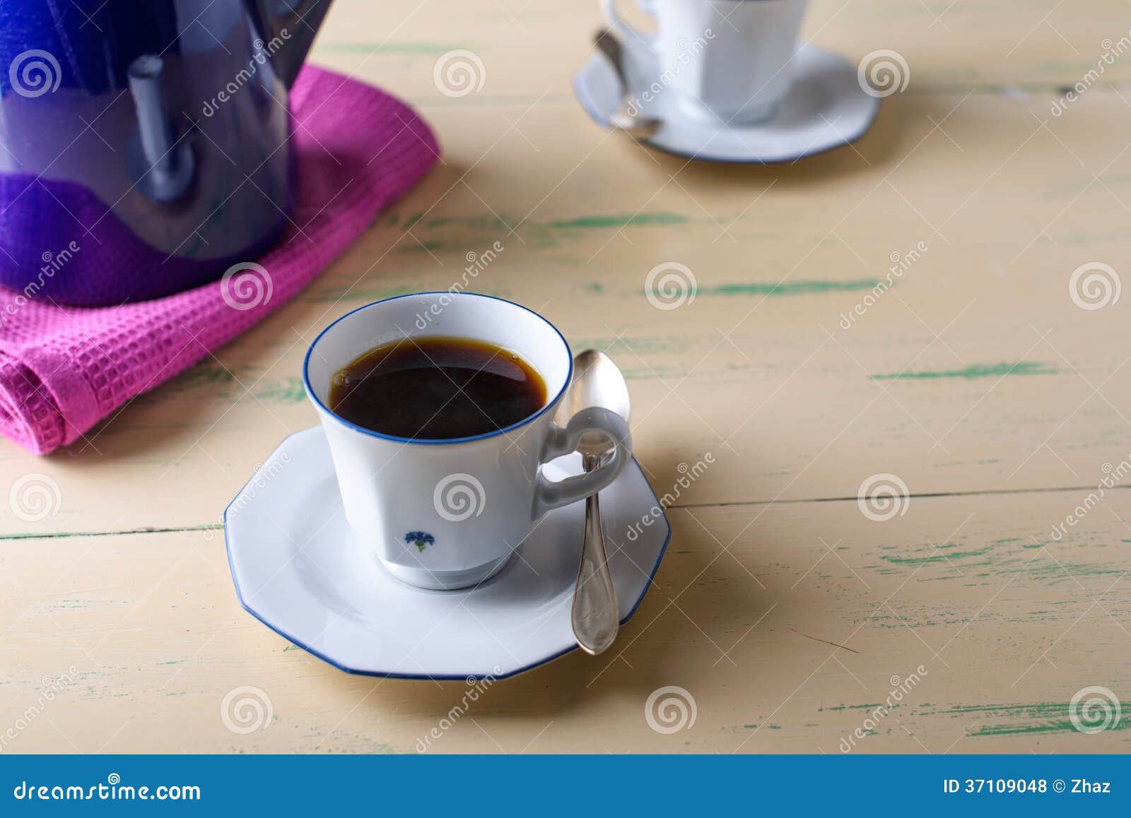 Coffee cup on wood table stock photo. Image of color - 37109048