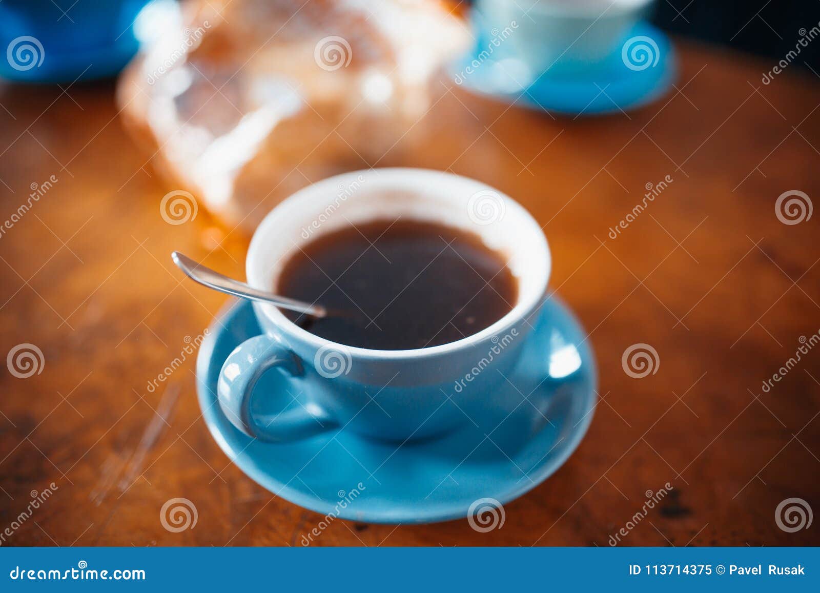 Coffee Cup on Wood Table in Cafe Stock Image - Image of caffeine ...
