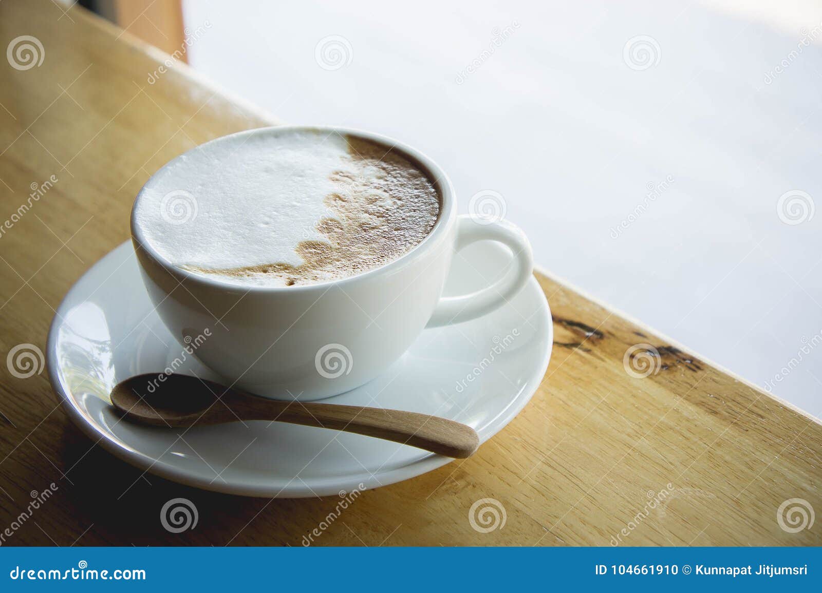 Coffee Cup on Wood Table in Cafe Coffee Shop Stock Photo - Image of ...