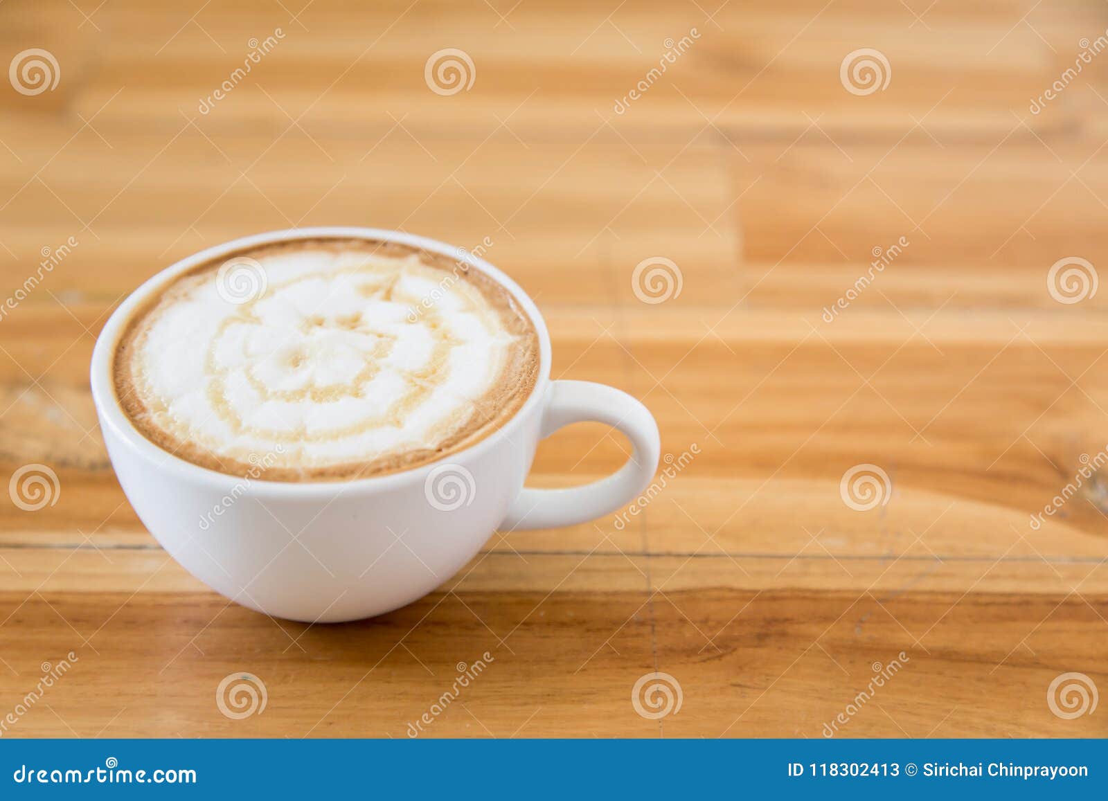 Coffee cup on wood table stock image. Image of fresh - 118302413