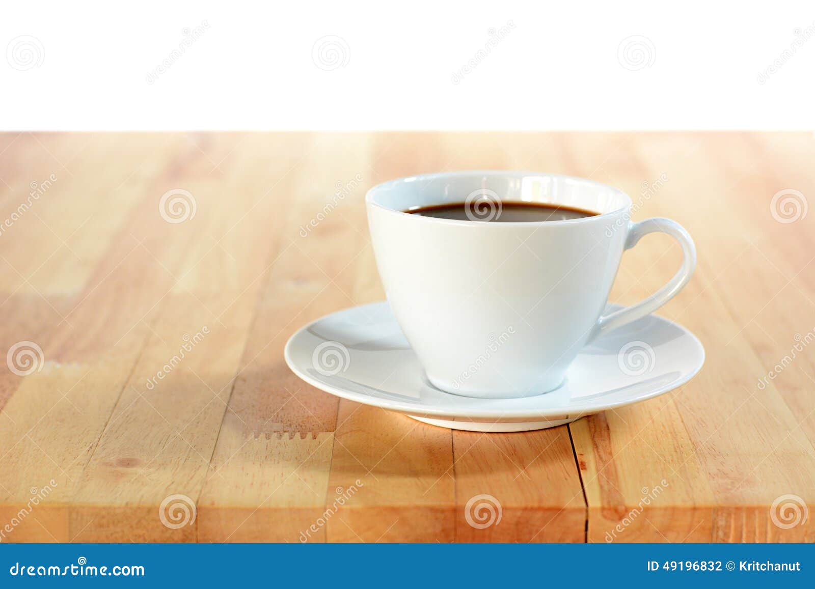 Coffee cup on wood table stock photo. Image of aromatic - 49196832