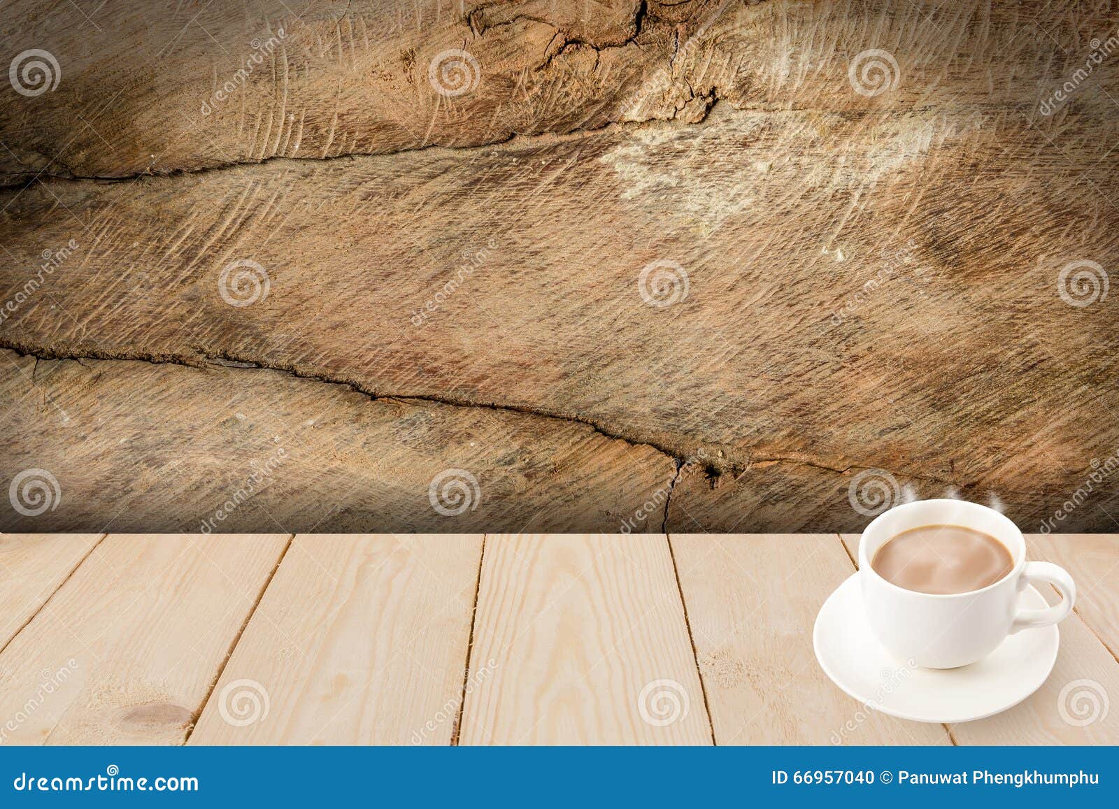 Coffee Cup on Wood Texture. Stock Photo - Image of cappuccino, plank ...
