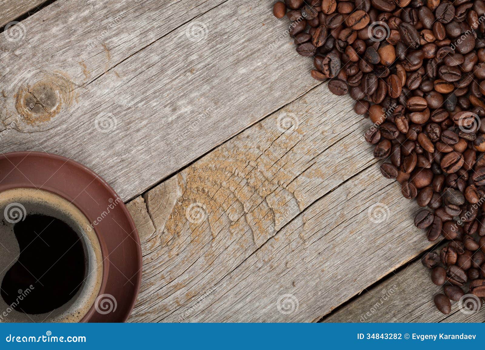 Coffee Cup on Wooden Table Texture Stock Photo - Image of beans, bean ...