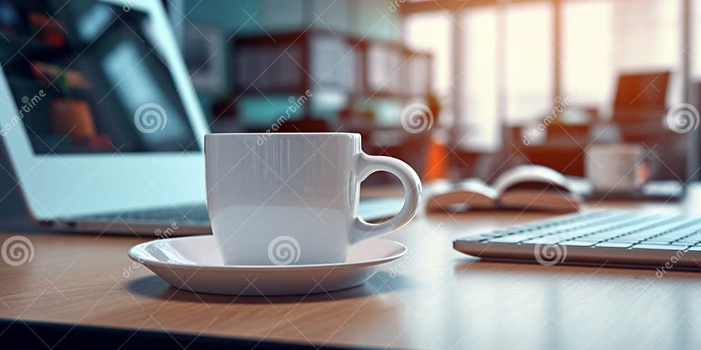 Coffee cup on work space stock image. Image of employee - 288456831