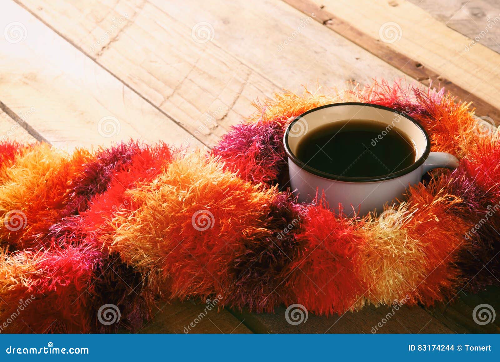 Coffee Cup Wrapped in Cozy Warm Scarf Stock Photo - Image of resting ...