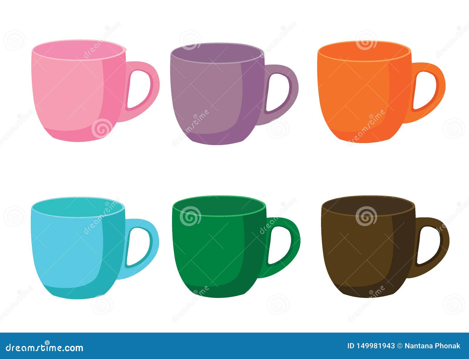 Coffee Cup Multi Color and Many Coffee Cups Multi Color Pink Purple ...