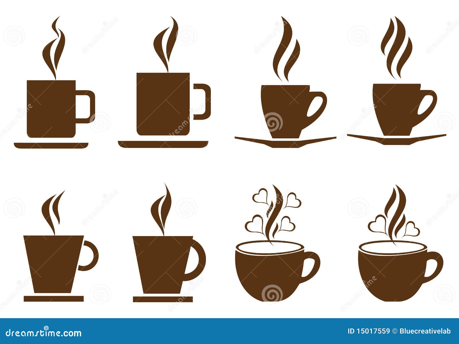 Coffee Cups With A Lid Made Of Kraft Paper. Three Sizes. Large, Medium ...