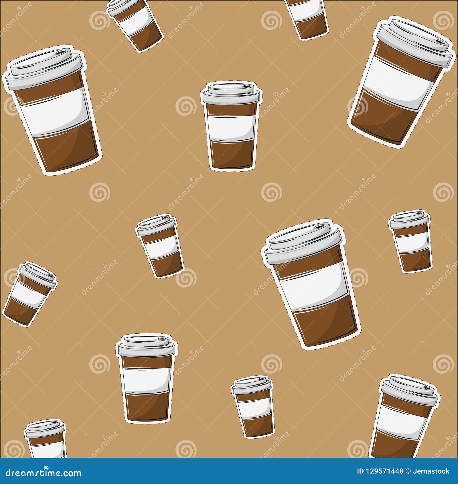 Coffee Cups Background Cartoons Stock Vector - Illustration of cartoon ...