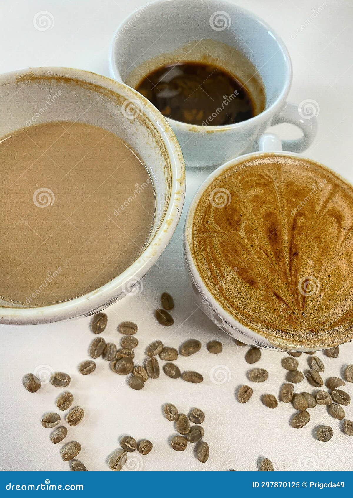 Coffee cups conposition. stock image. Image of bottom - 297870125