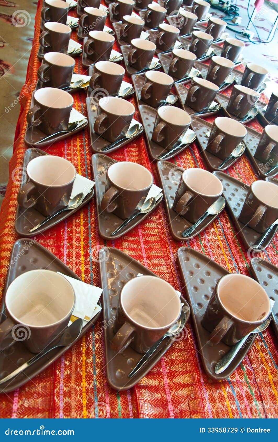 Coffee Cups in Front of Conference Room Stock Image - Image of business ...