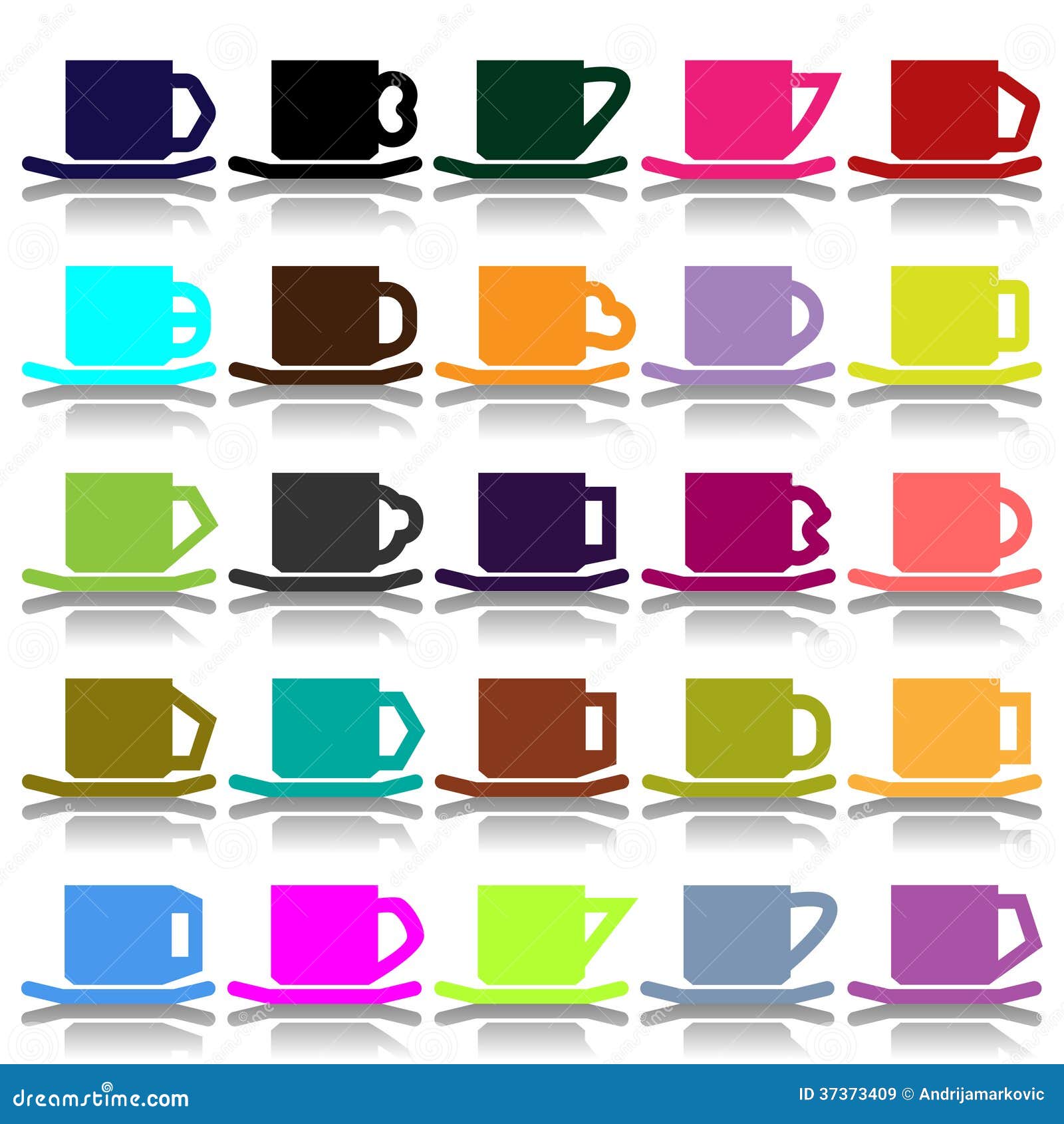 Coffee cups stock vector. Illustration of breakfast, dessert - 37373409
