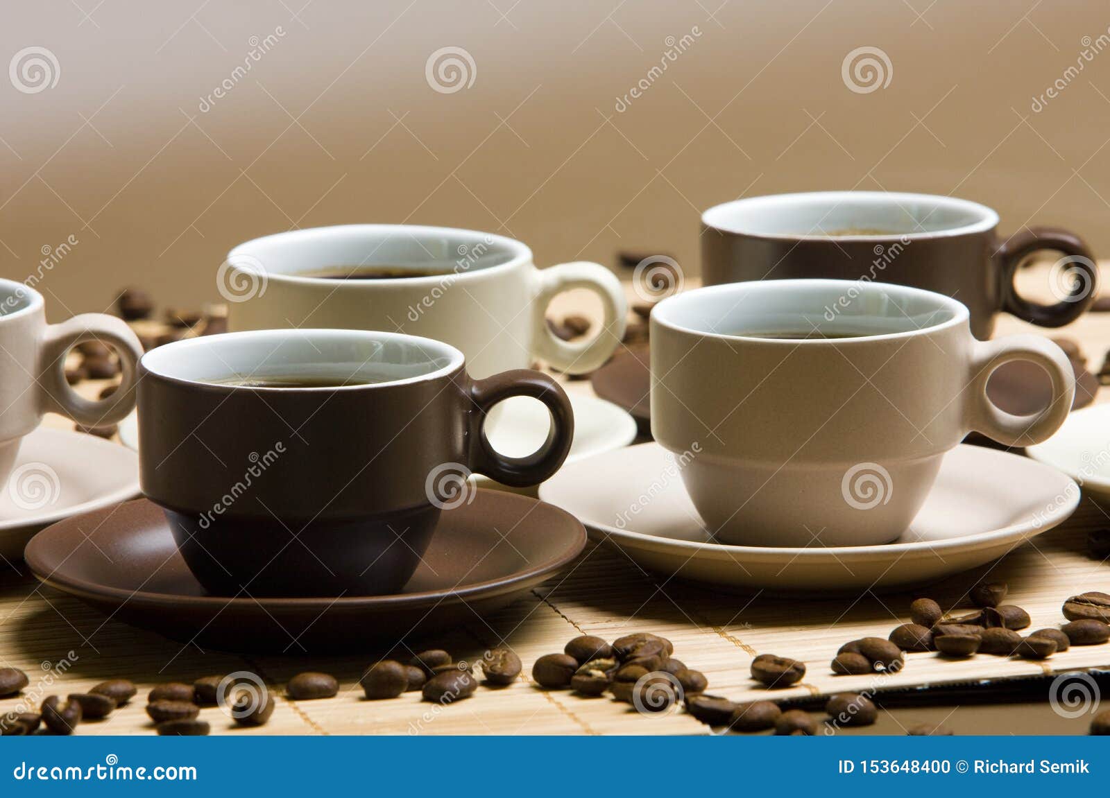 Coffee cups still life stock photo. Image of interiors - 153648400