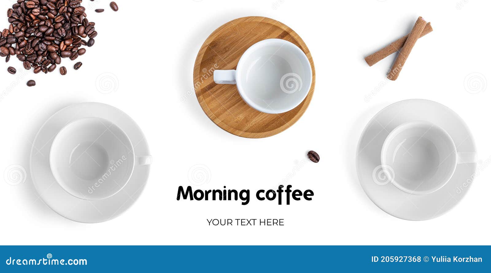 Coffee Cups and Sweets on a White Background. Long Header Banner Format ...