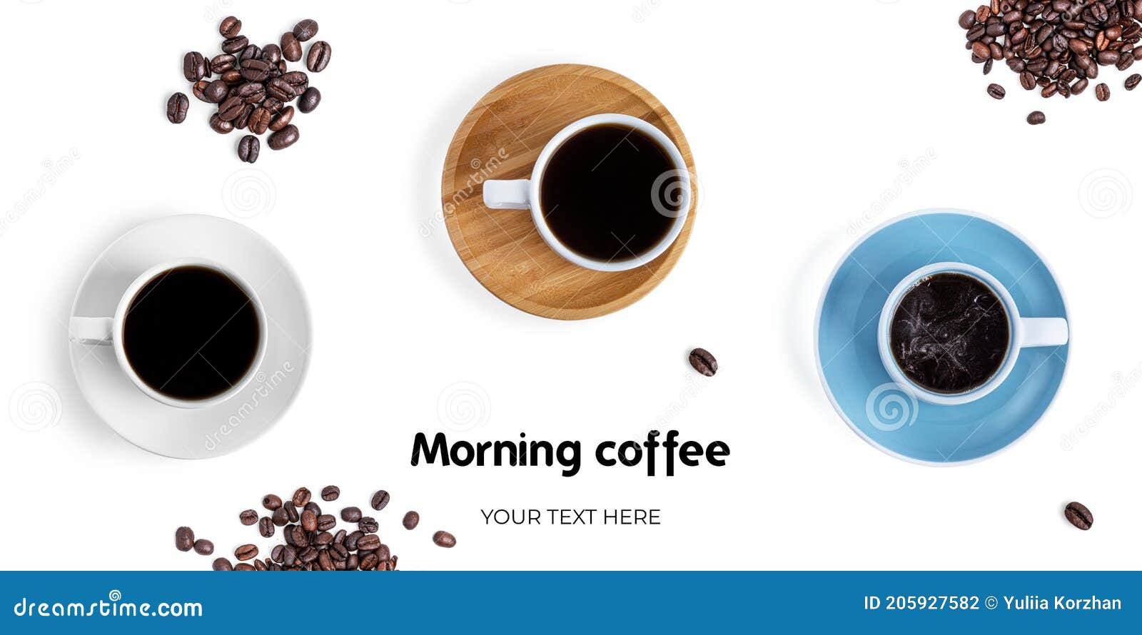 Coffee Cups and Sweets on a White Background. Long Header Banner Format ...