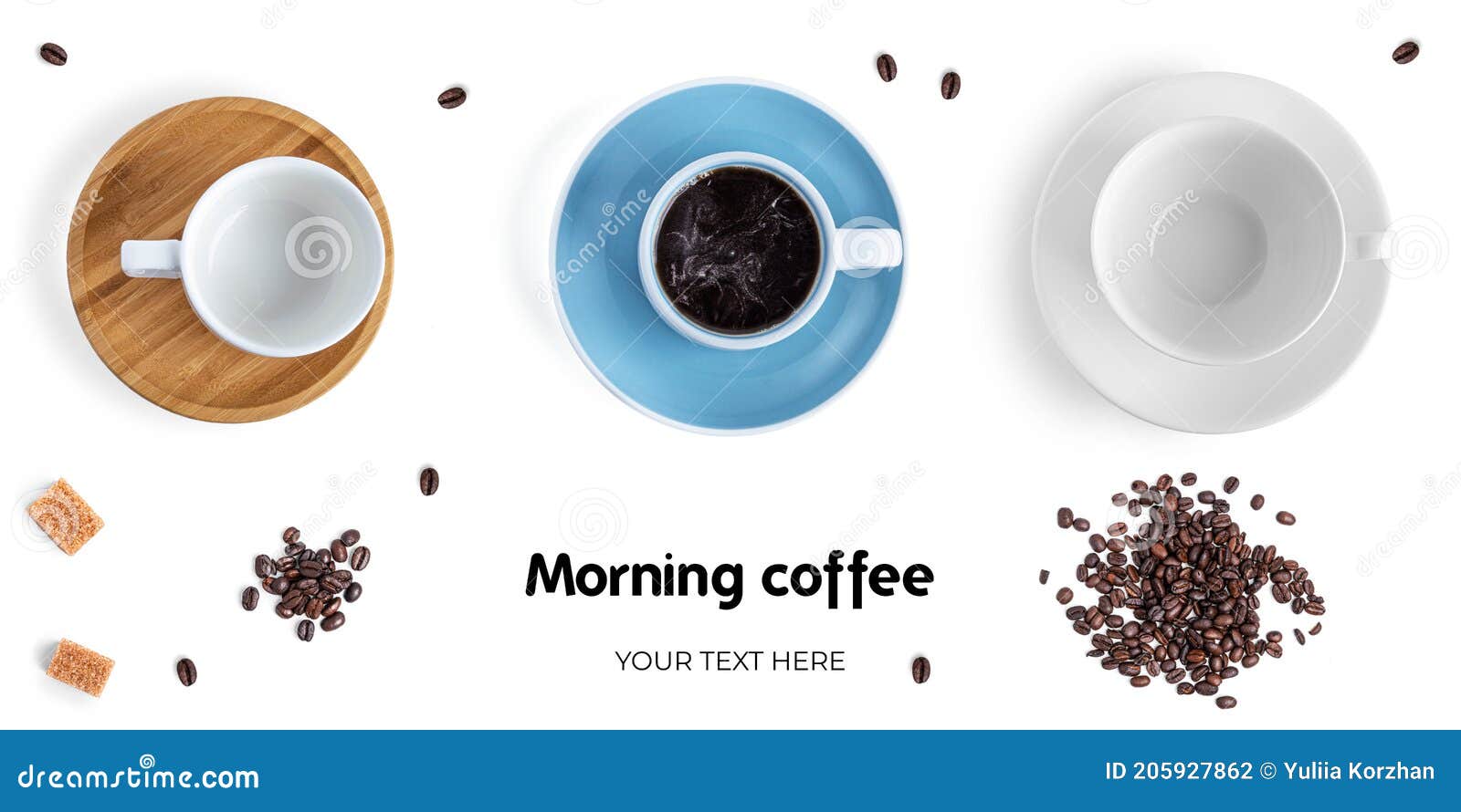 Coffee Cups and Sweets on a White Background. Long Header Banner Format ...