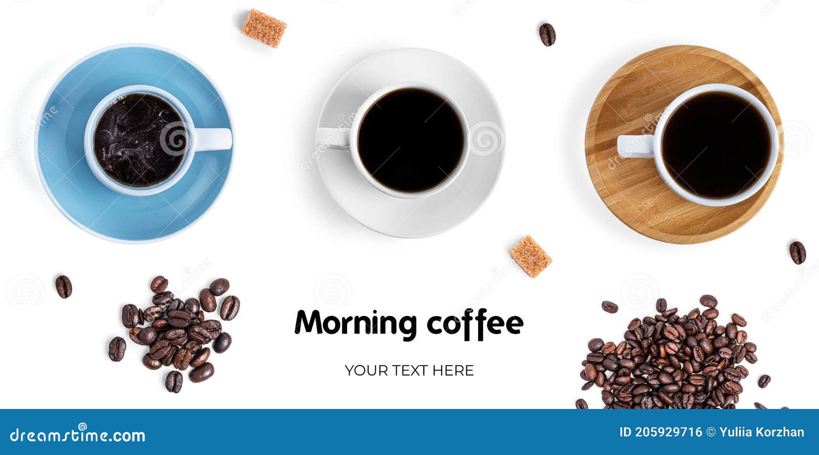 Coffee Cups and Sweets on a White Background. Long Header Banner Format ...