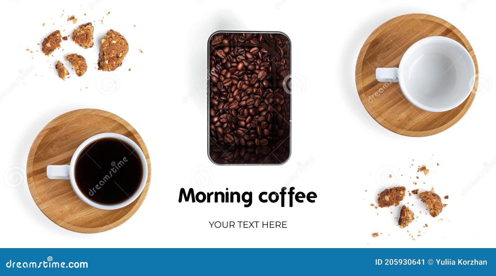 Coffee Cups and Sweets on a White Background. Long Header Banner Format ...