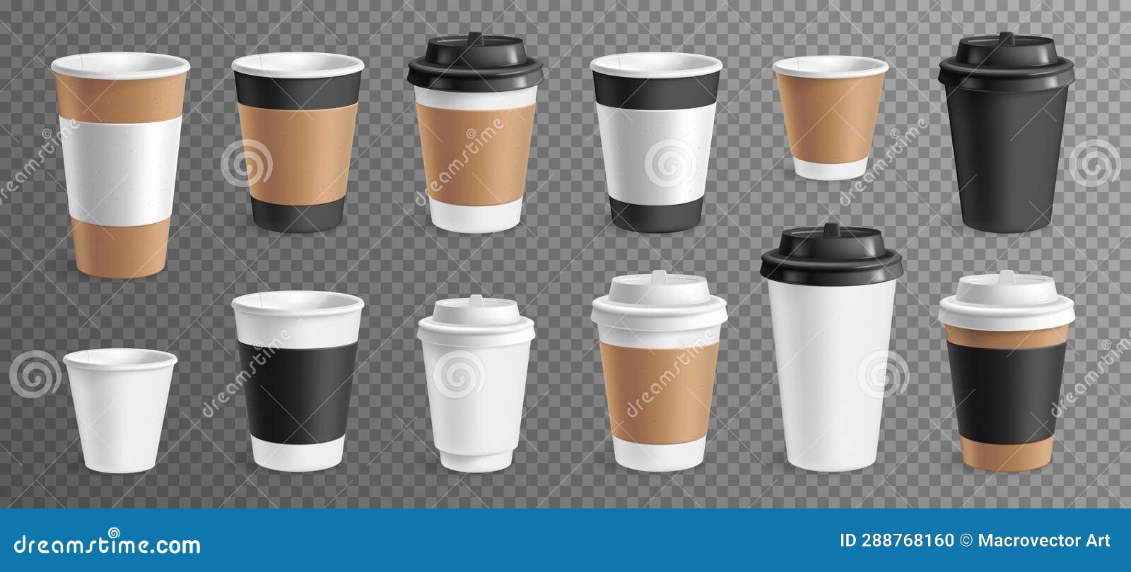 Coffee Cups Transparent Set Stock Vector - Illustration of concept, emblem: 288768160