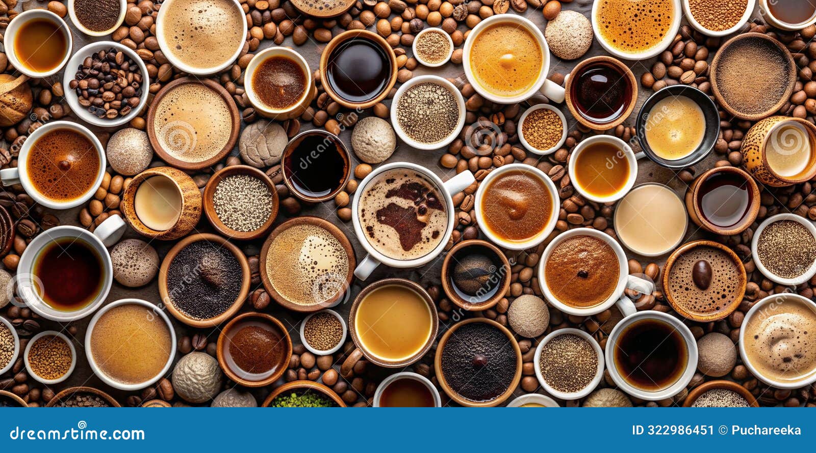 Coffee Cups Wallpaper Seen from Above with Different Textures and ...
