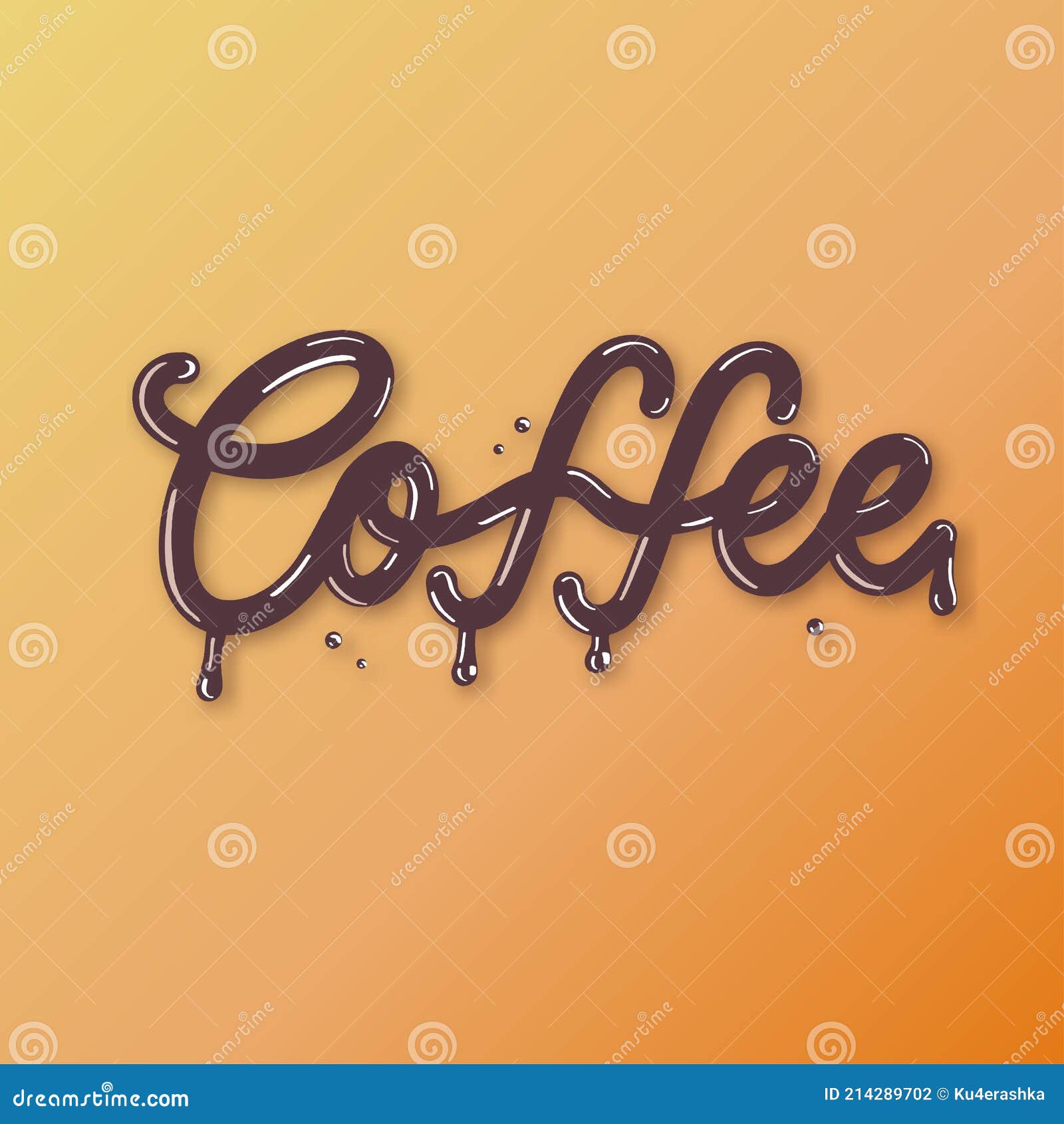 Coffee - 3d Inscription Hand Lettering Stock Vector - Illustration of ...