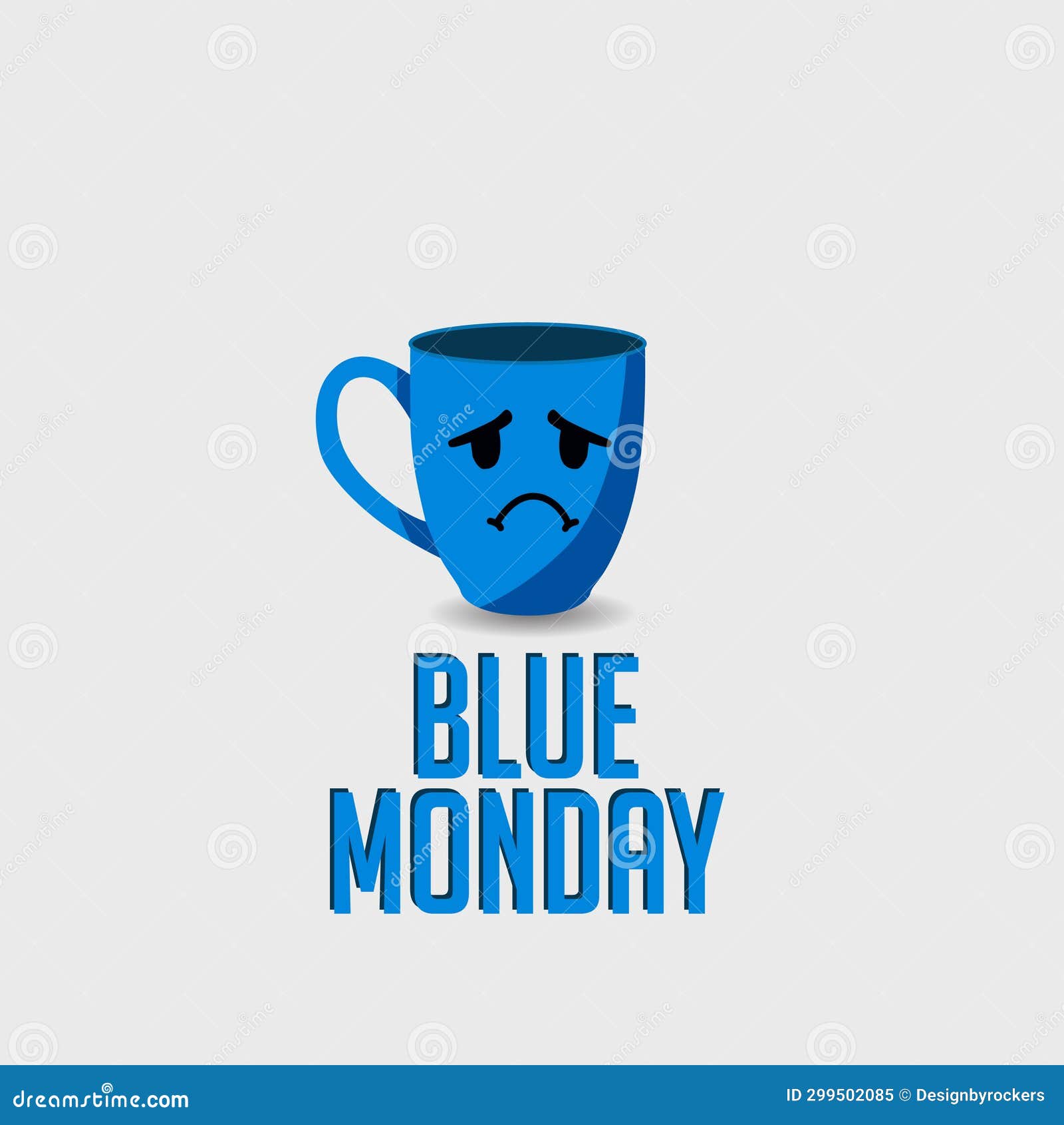 Blue Monday stock vector. Illustration of stressful - 299502085