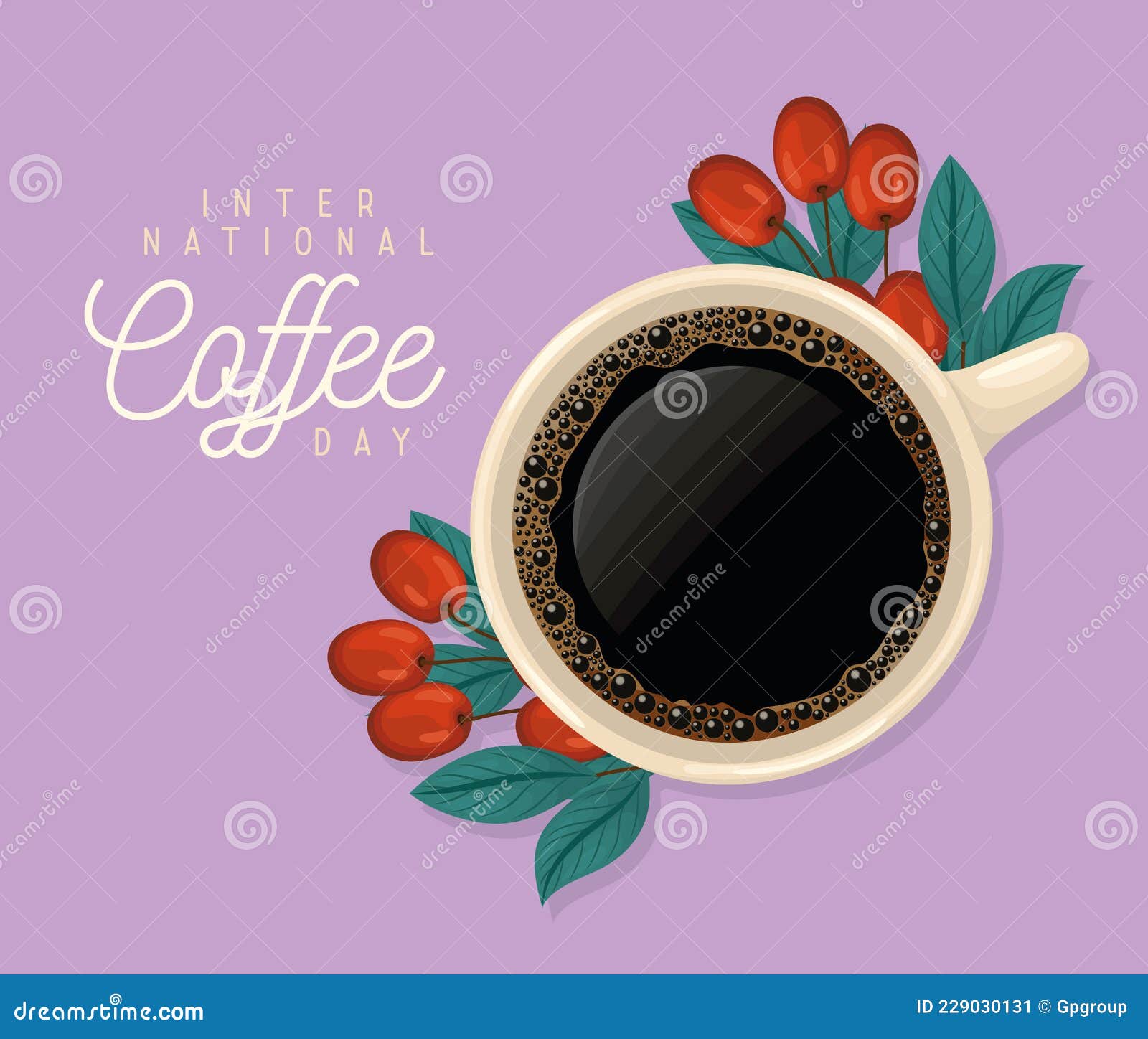 Coffee day poster stock vector. Illustration of cappuccino - 229030131