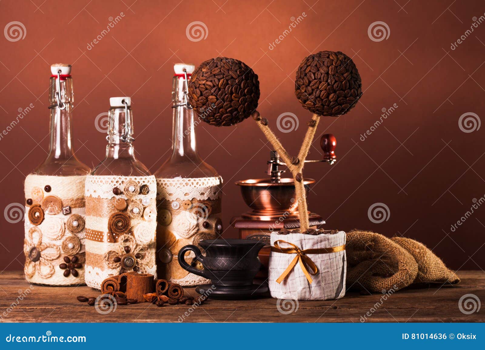 The coffee decorations stock photo. Image of closeup - 81014636