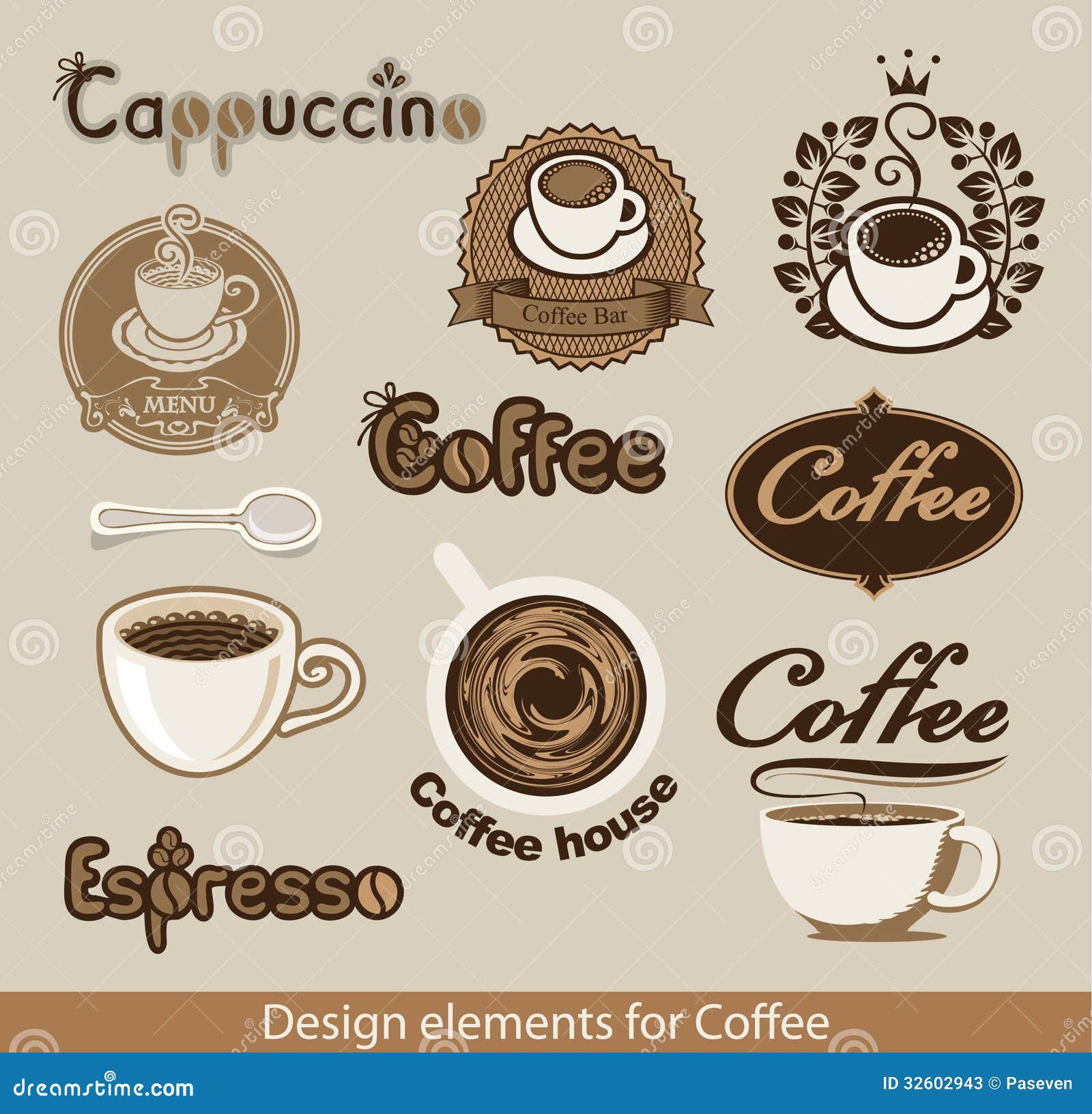 Coffee design element stock vector. Illustration of harvest - 32602943