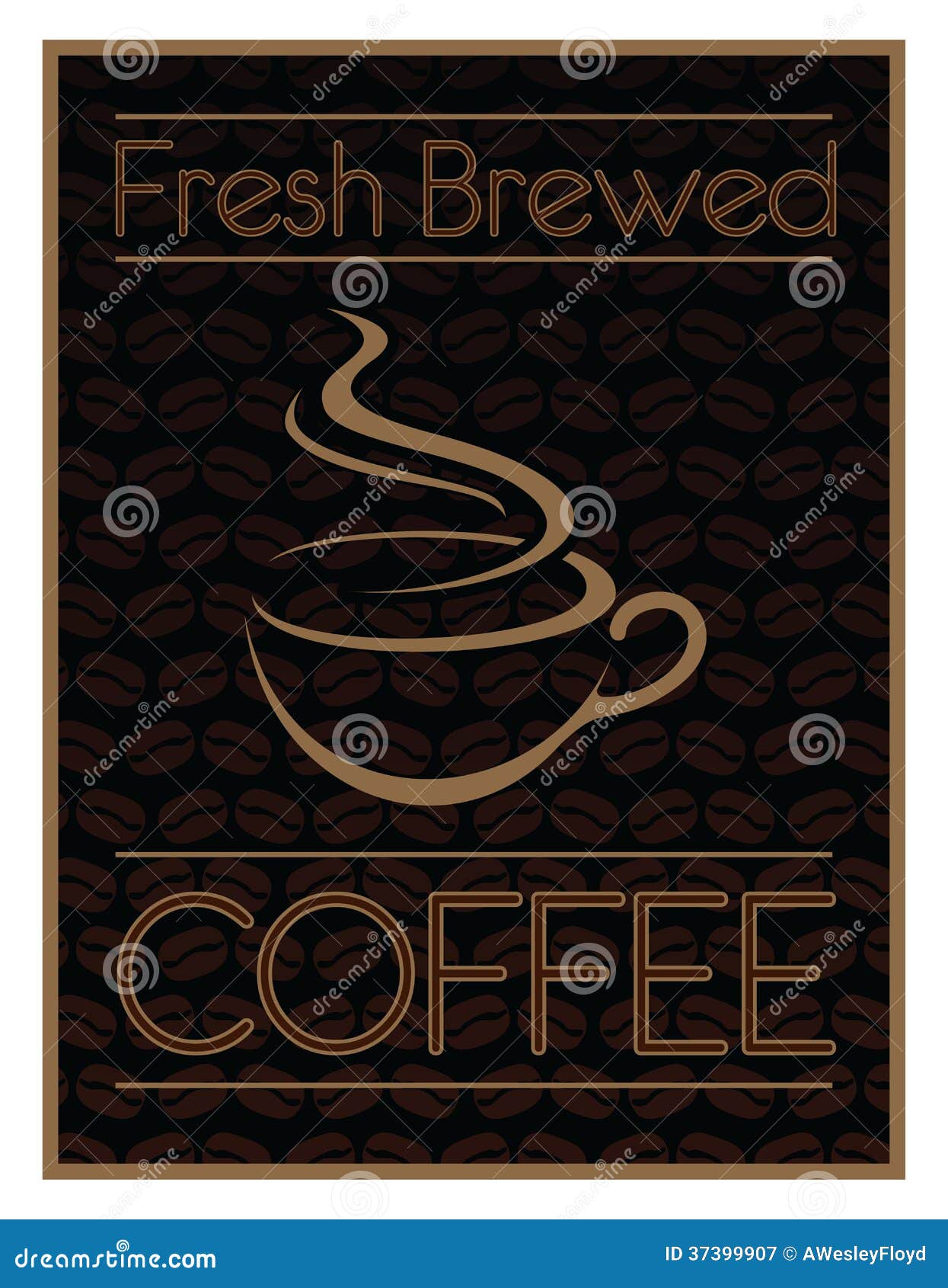 Coffee Design Fresh Brewed stock vector. Illustration of design - 37399907