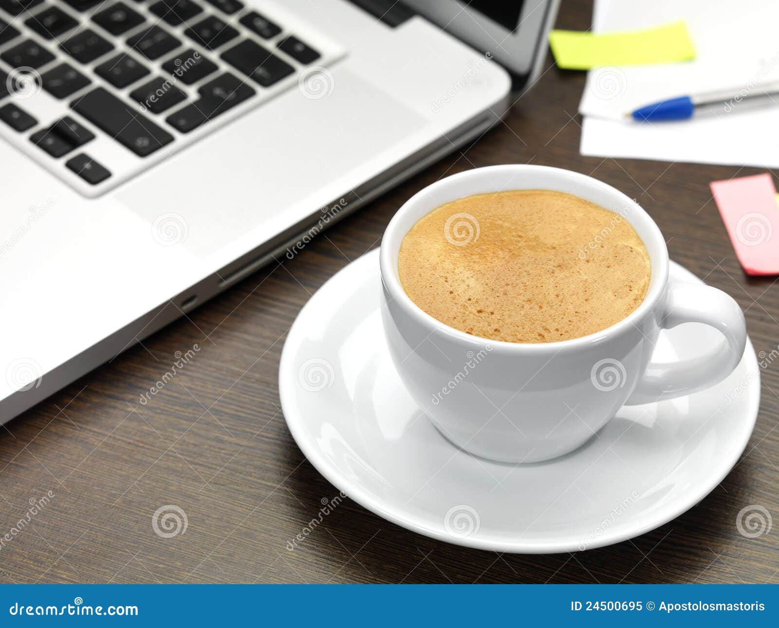 Coffee on a desk stock image. Image of network, breakfast - 24500695