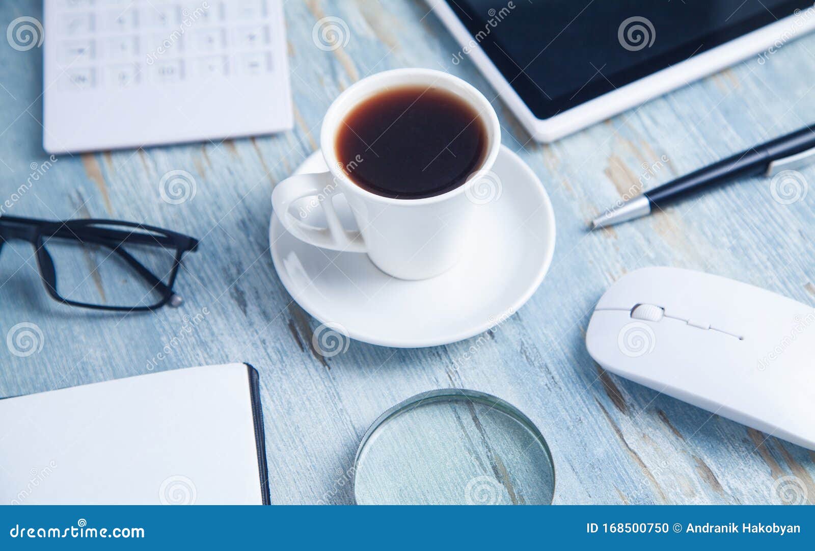 Coffee on the Desk. Office Modern Workplace Stock Photo - Image of tech ...