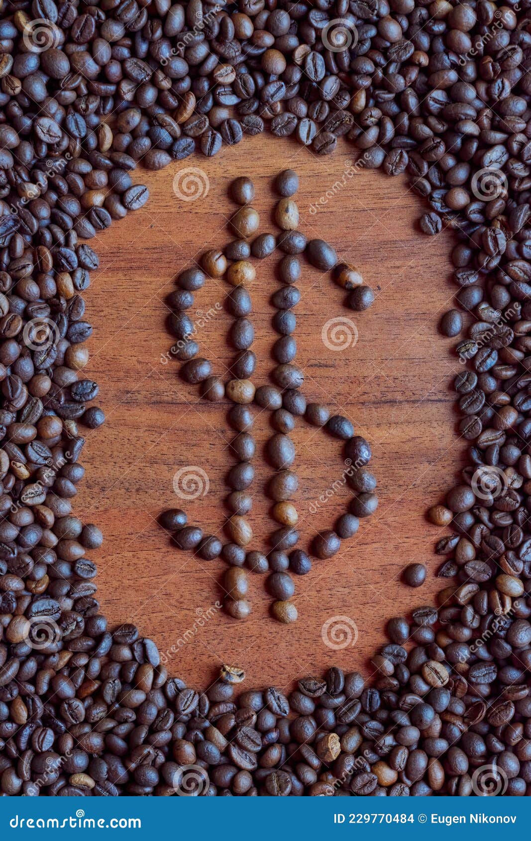 Roasted Coffee Dollar Logo on the Table Stock Photo - Image of logo ...