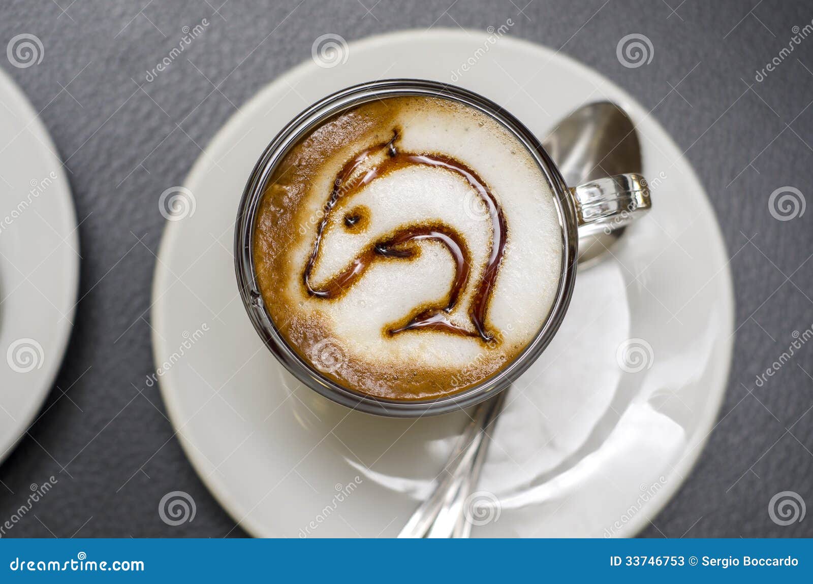 Coffee with dolphin stock image. Image of italian, caramel - 33746753
