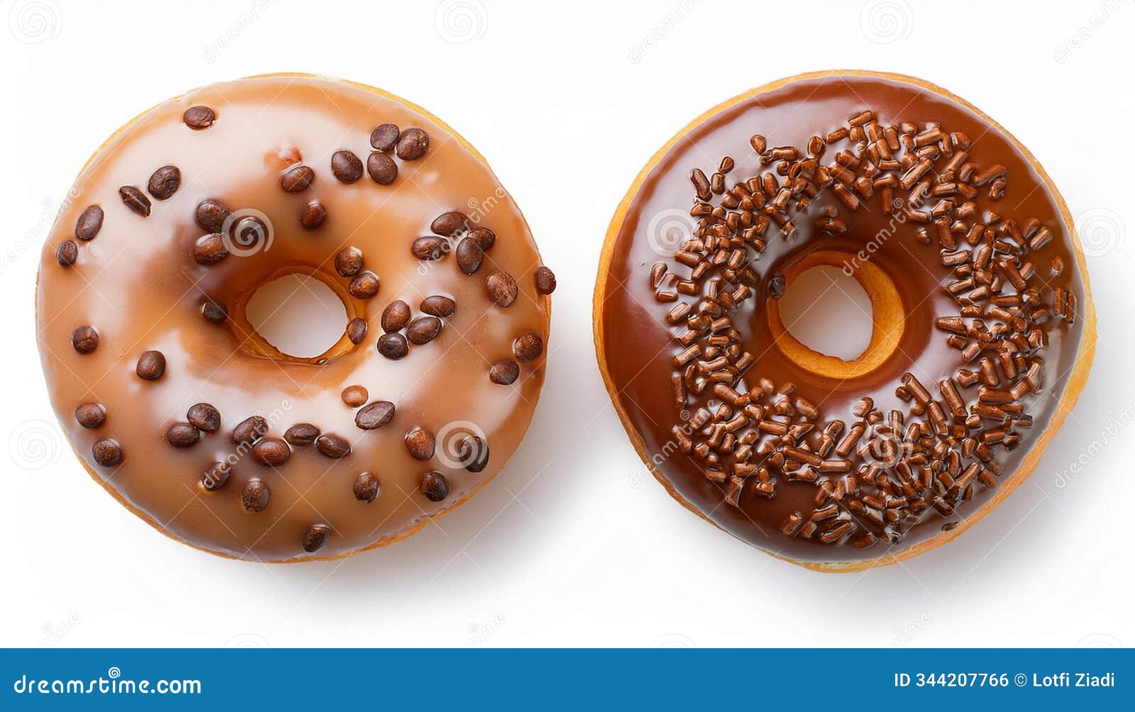 Coffee Donut Top View Full Length Isolate on White Background PNG Stock ...