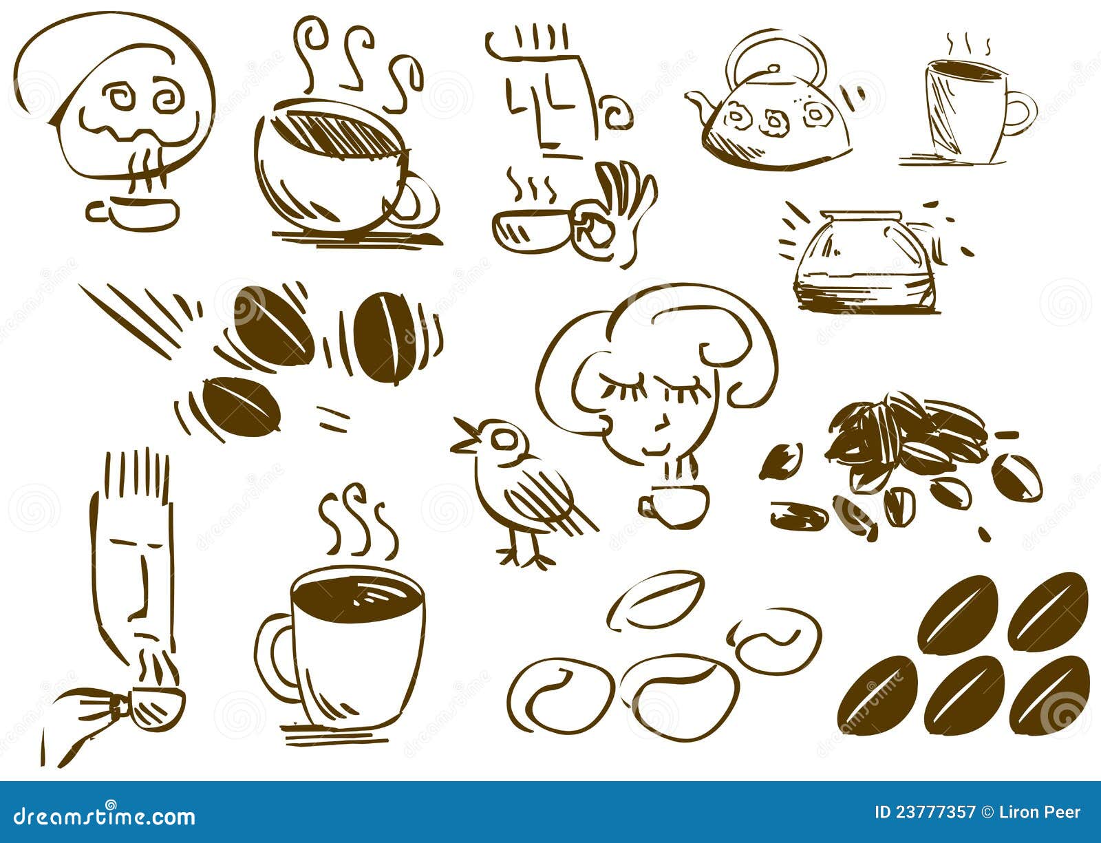 Coffee Doodles stock vector. Illustration of icons, pack - 23777357