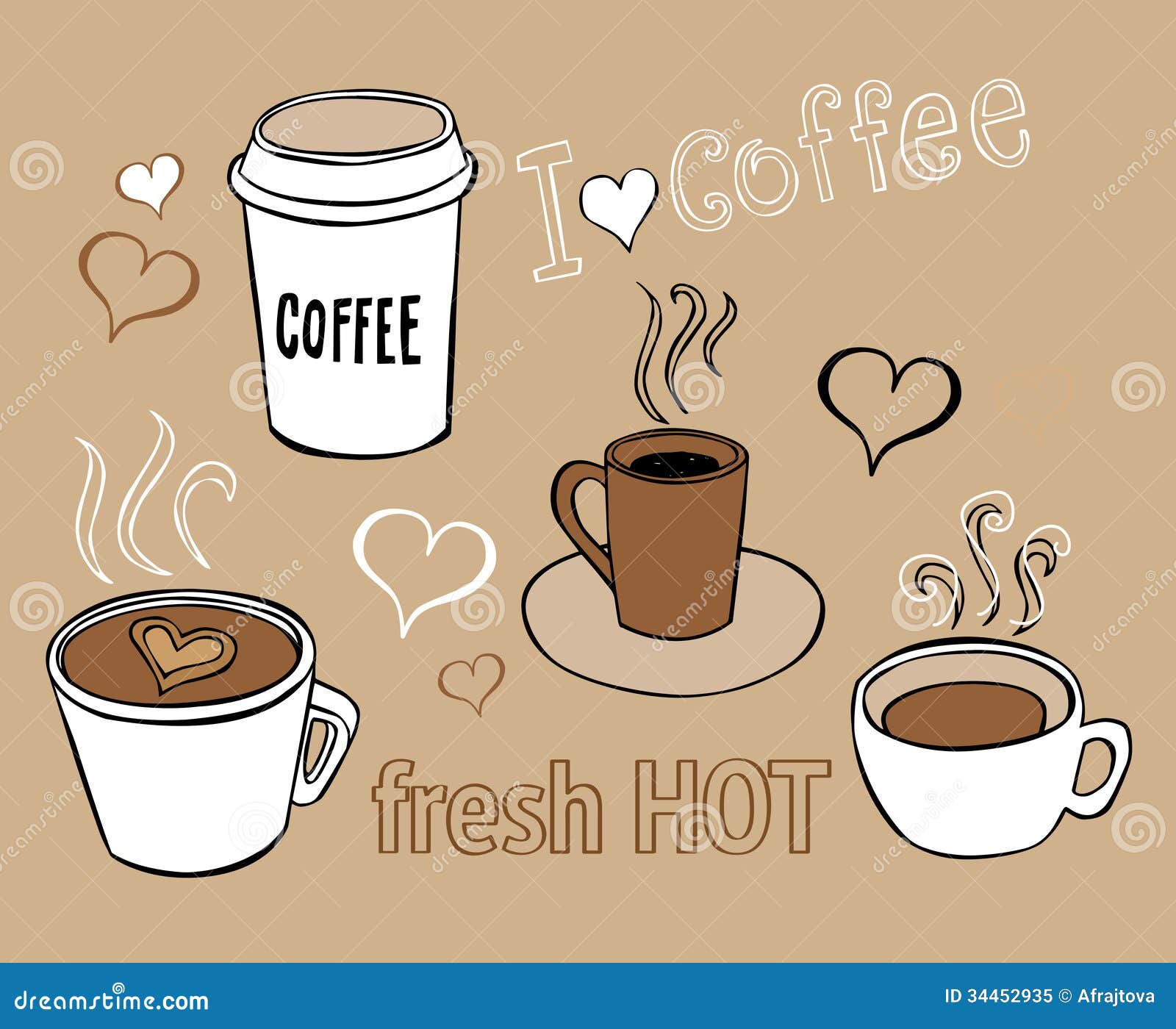 Coffee Doodles Royalty Free Stock Photo - Image: 34452935